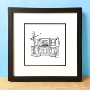 The Broadfield Pub Print Sheffield Pub Illustration Black and White ...