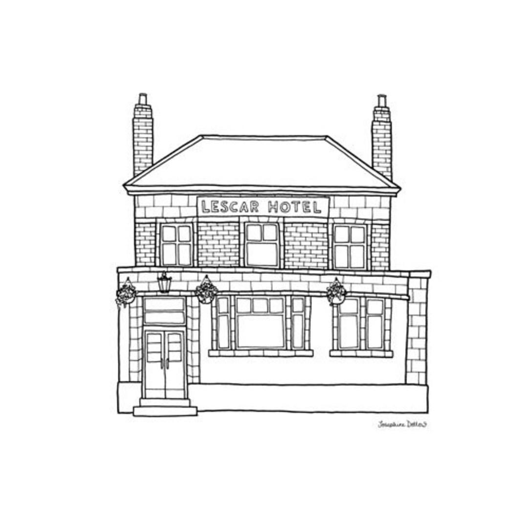 The Lescar Hunters Bar Sheffield Pub Illustration Print - Etsy