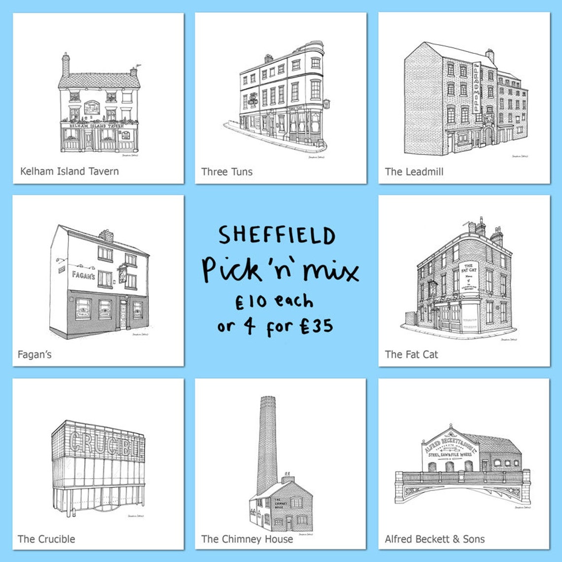 Riverside Pub Kelham Island Sheffield Illustration Print - Etsy