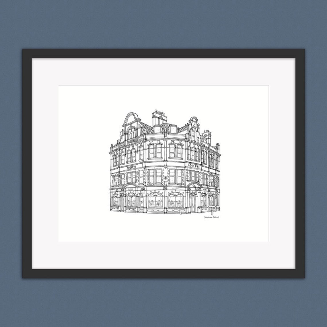 The Adelphi Leeds - A3 Illustration Print - Black and White Line ...