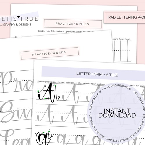 Copperplate Calligraphy Procreate Brush Ipad Lettering | Etsy