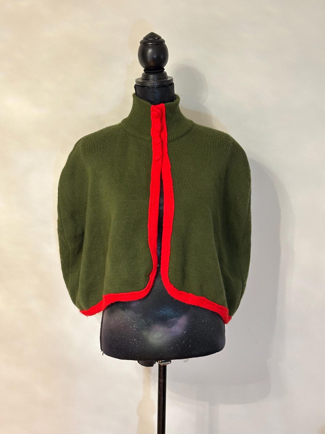 Vintage Italian Knit High Collar Cape Circa 1960s - Etsy