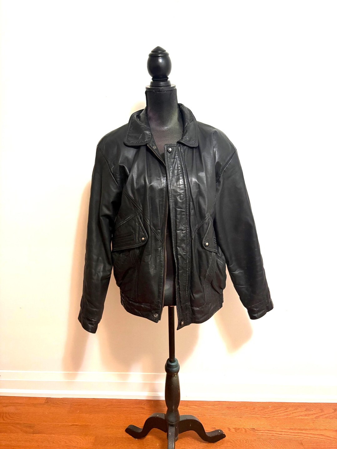 Vintage 80s Boulevard Club Black Leather Jacket | Men’s Medium (40 ...