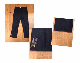 Vintage Cache Rose Embroidered High Waisted Denim Jeans - Etsy