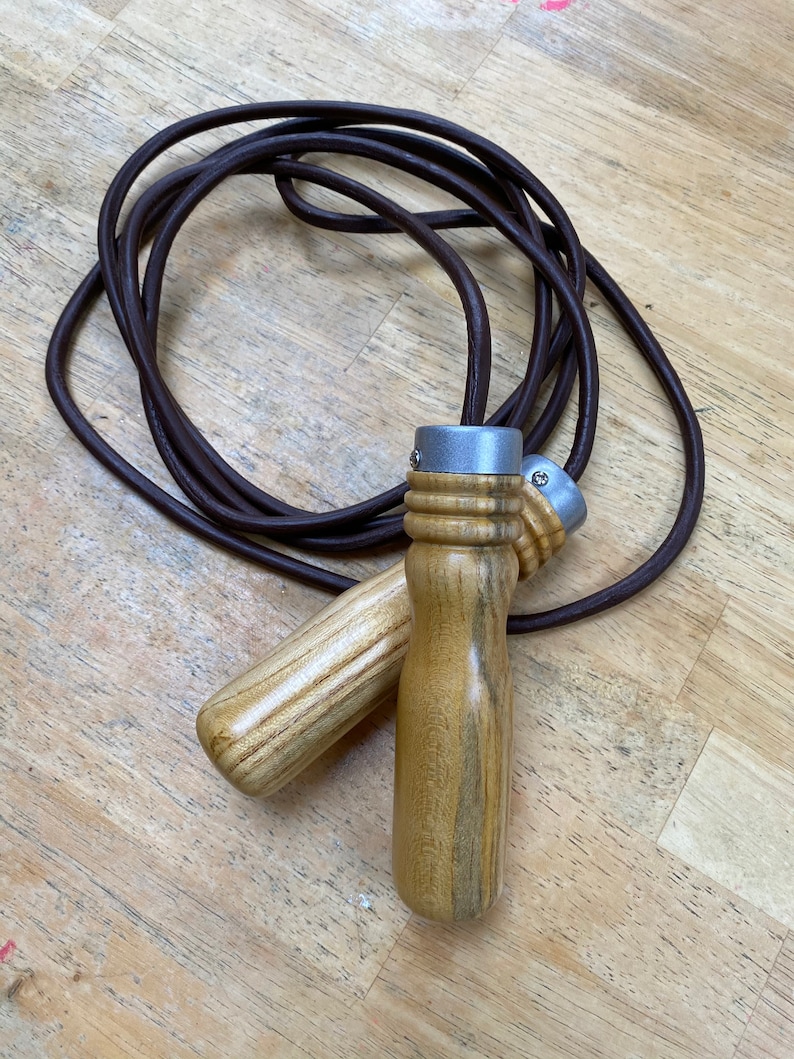 Leather Skipping Rope With Wooden Handles / Jump Rope/ Vintage | Etsy