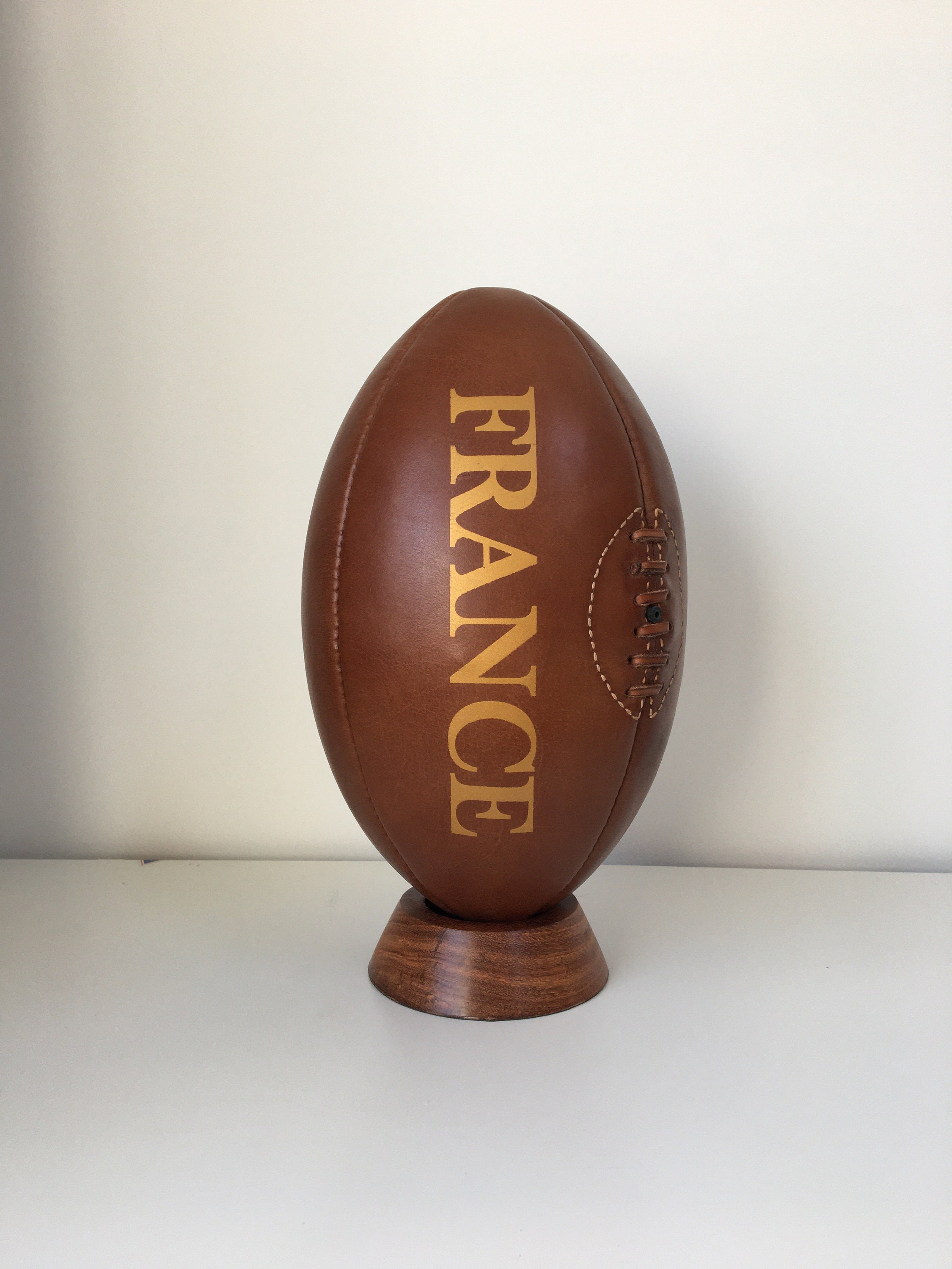 Rugby Gifts Vintage France Rugby Ball With Wooden Plinth / - Etsy