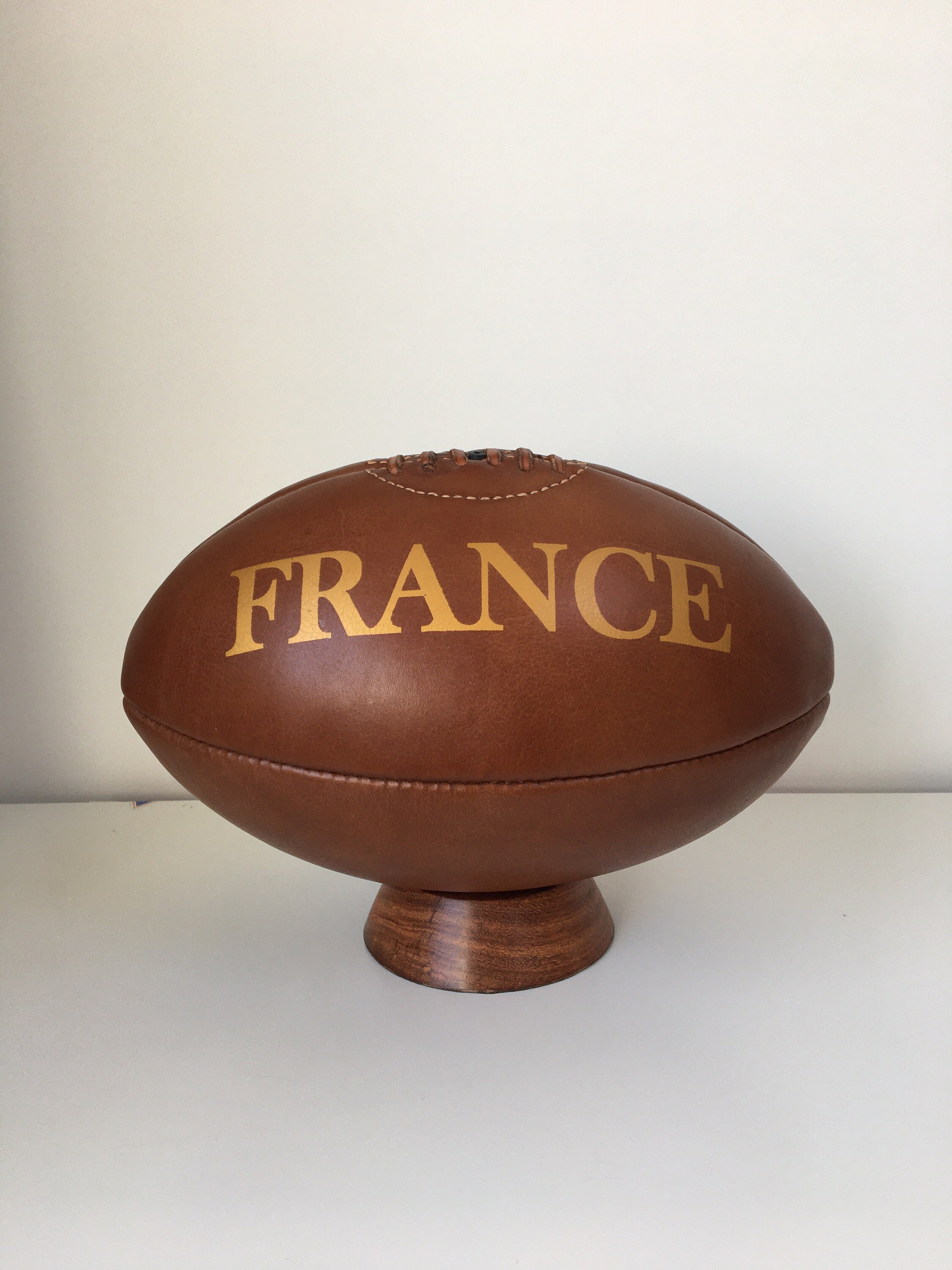 Rugby Gifts Vintage France Rugby Ball With Wooden Plinth / - Etsy