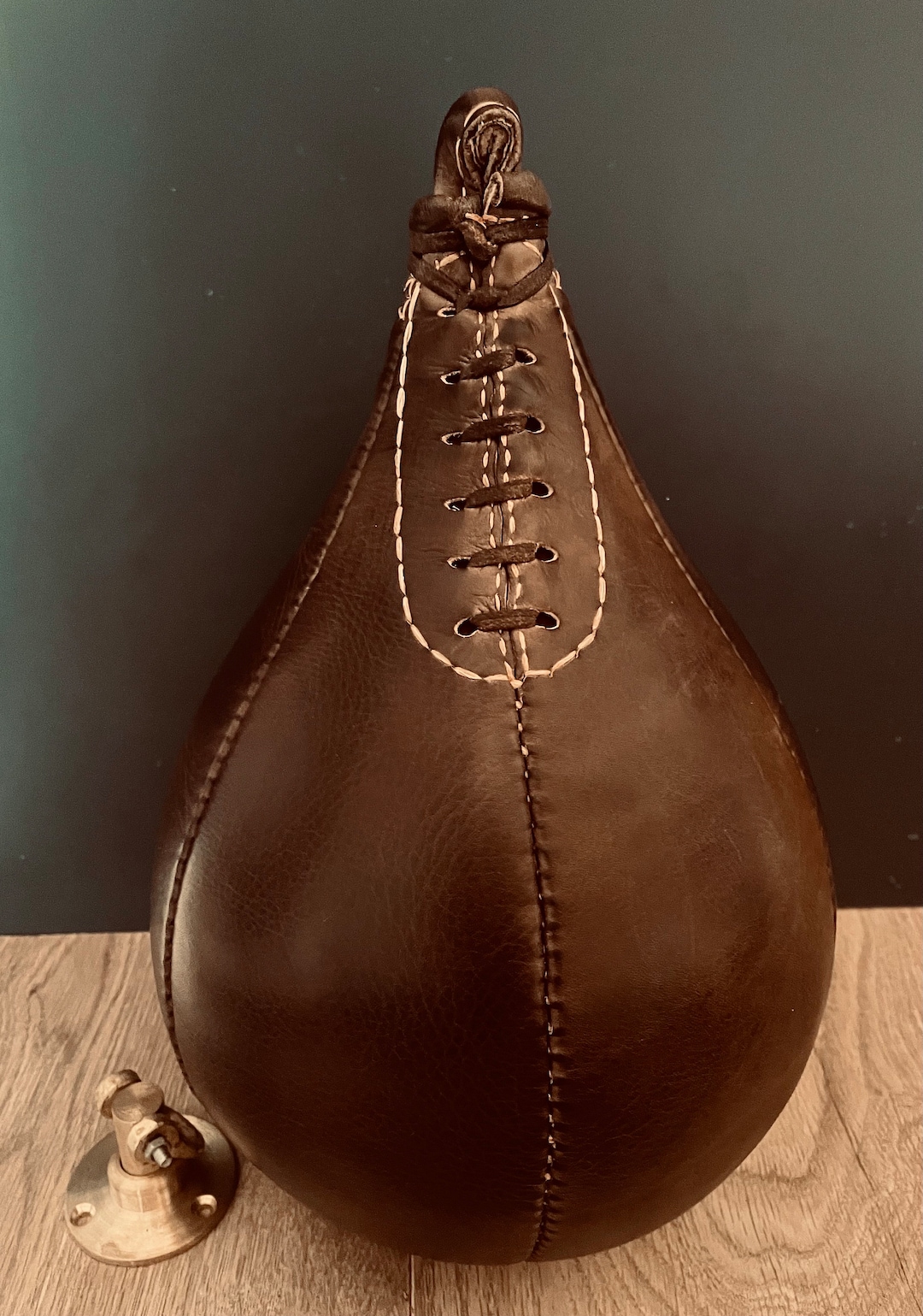 Vintage Style Leather Boxing Speed Bag – Brown Punch Ball, Retro Prop ...