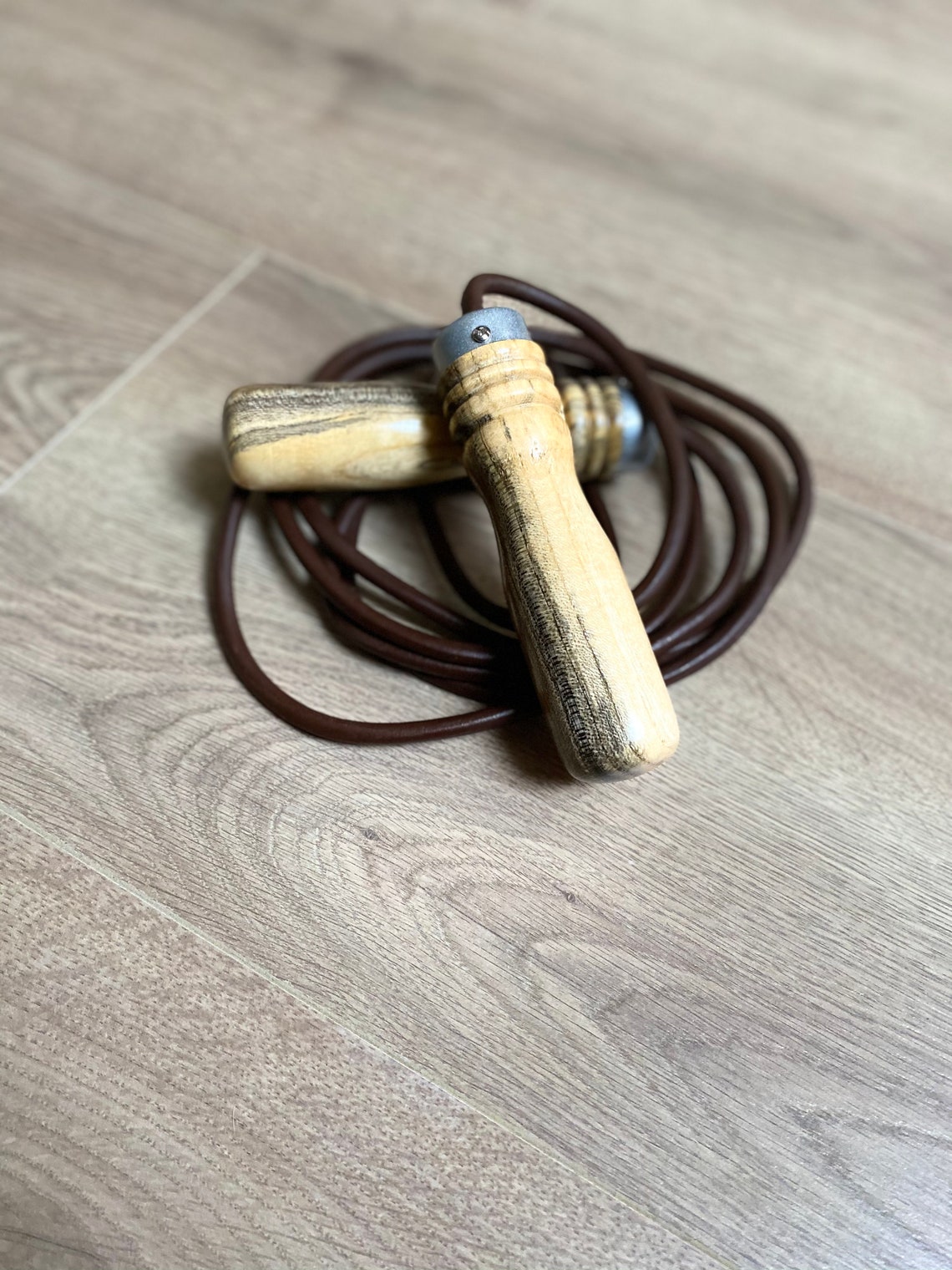 Leather Skipping Rope With Wooden Handles / Jump Rope/ Vintage | Etsy