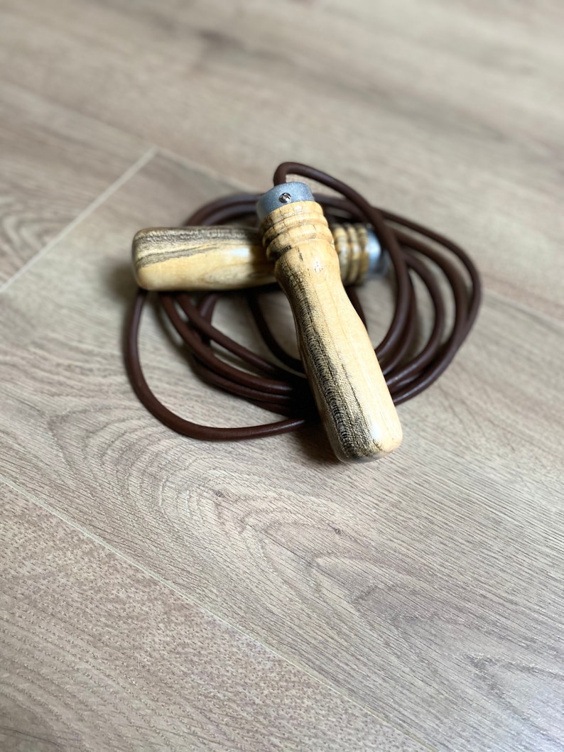 Leather Skipping Rope With Wooden Handles / Jump Rope/ Vintage | Etsy