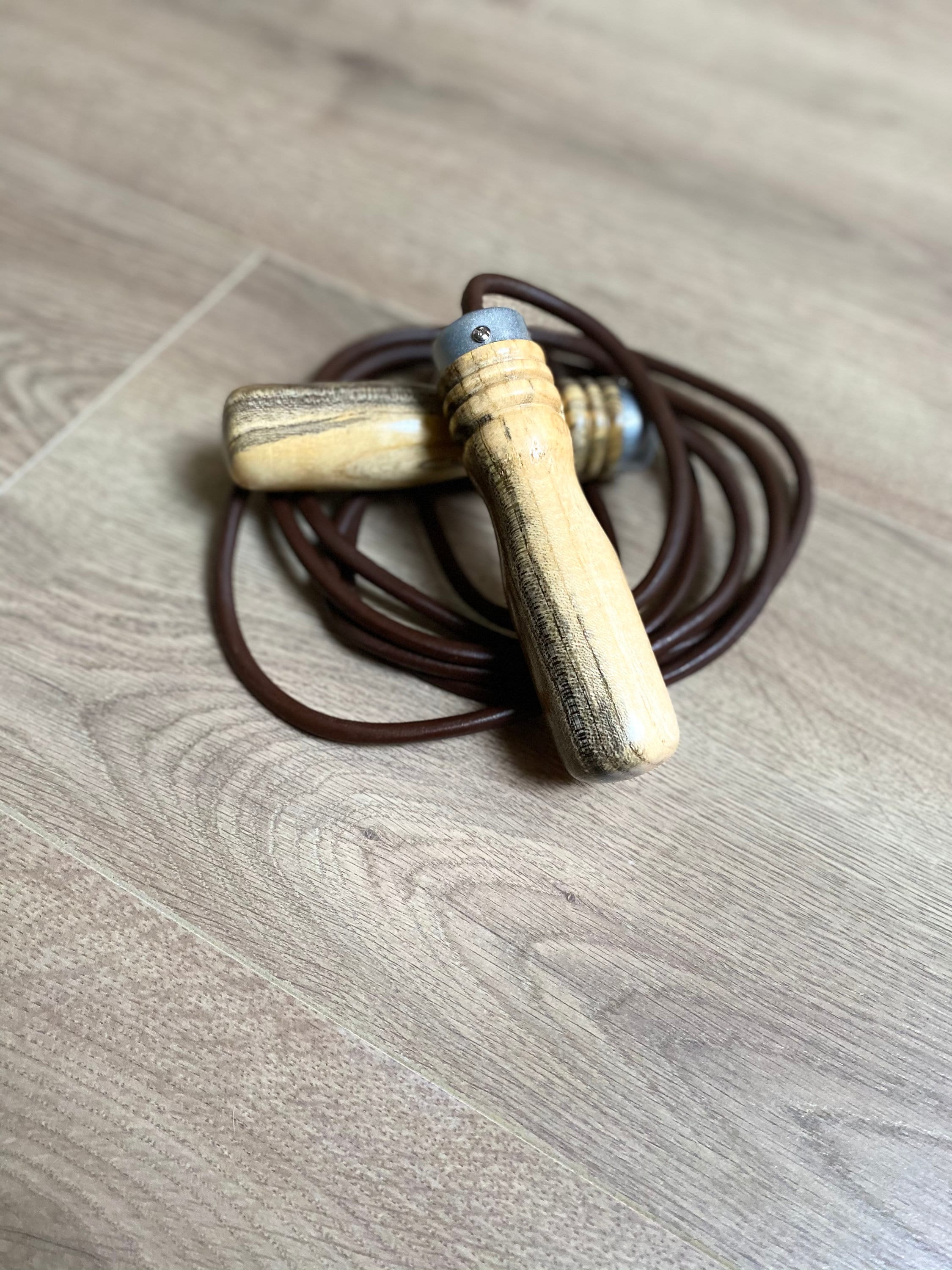 Leather Skipping Rope With Wooden Handles / Jump Rope/ Vintage Sports ...