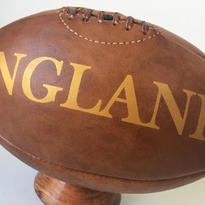 Rugby - Vintage England Rugby Ball / Leather Rugby Ball / Vintage ...