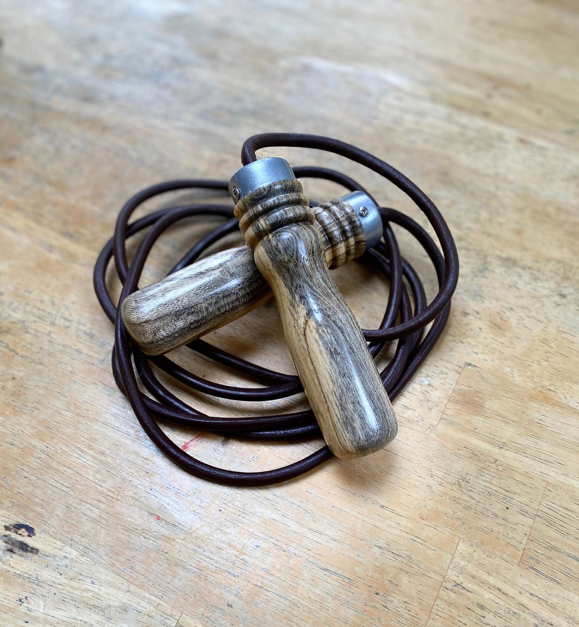 Leather Skipping Rope With Wooden Handles / Jump Rope/ Vintage | Etsy