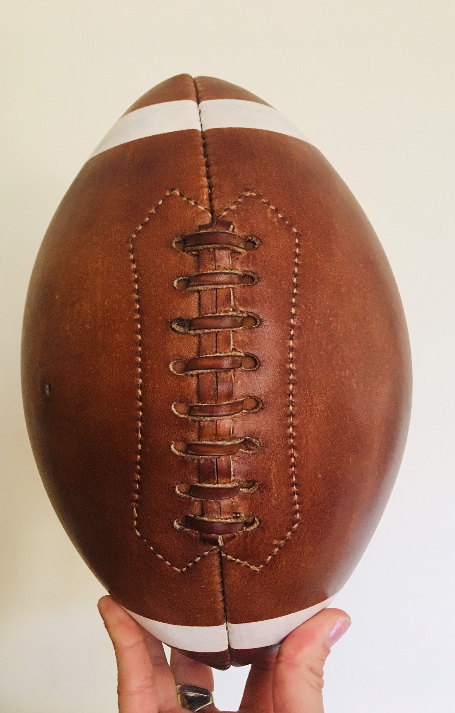 Handmade Brown Leather Vintage Style American Football With - Etsy