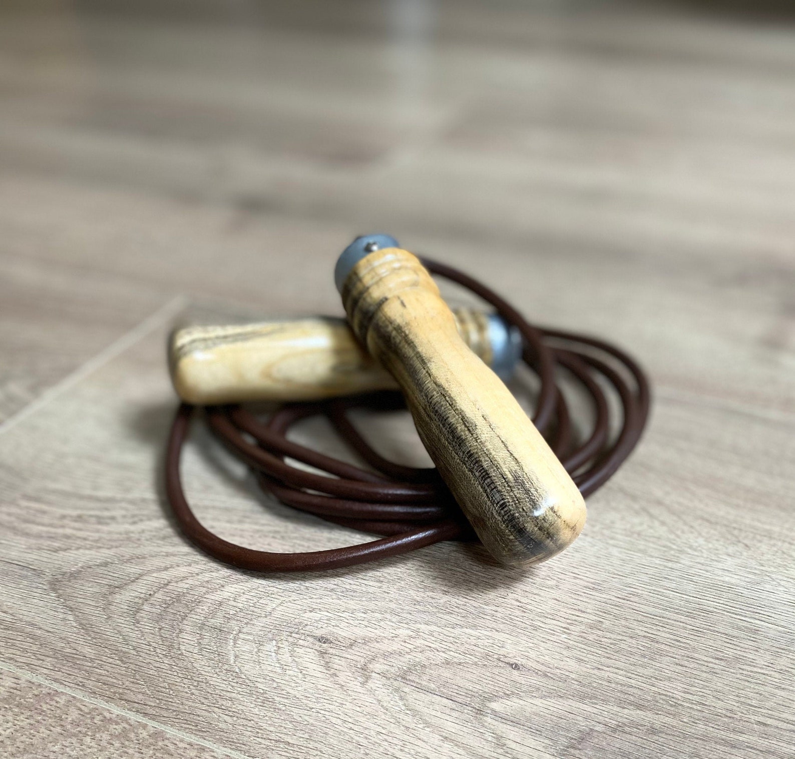 Leather Skipping Rope With Wooden Handles / Jump Rope/ Vintage | Etsy