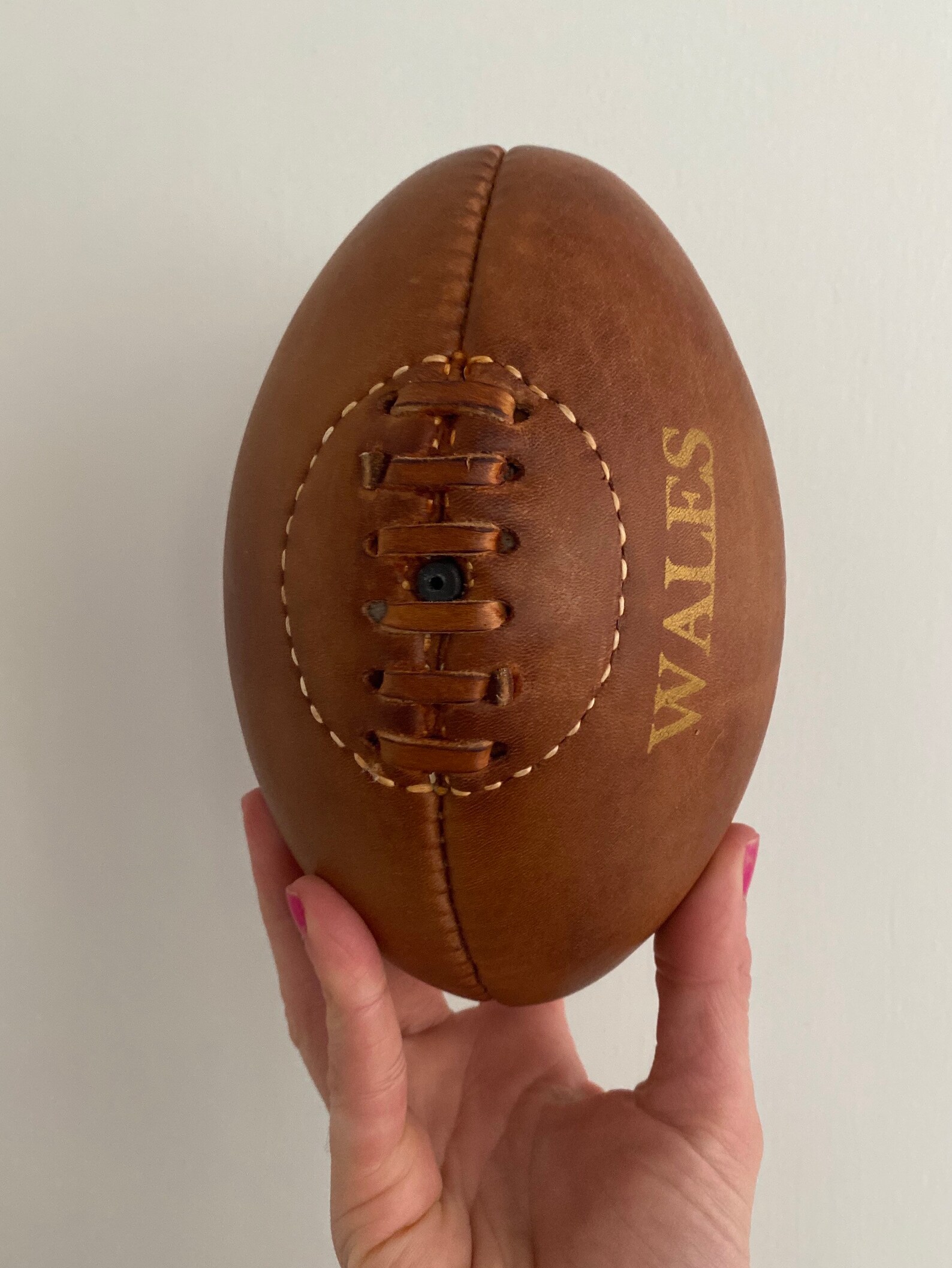 Welsh Rugby Ball Small / Leather Vintage Rugby Ball / Welsh | Etsy