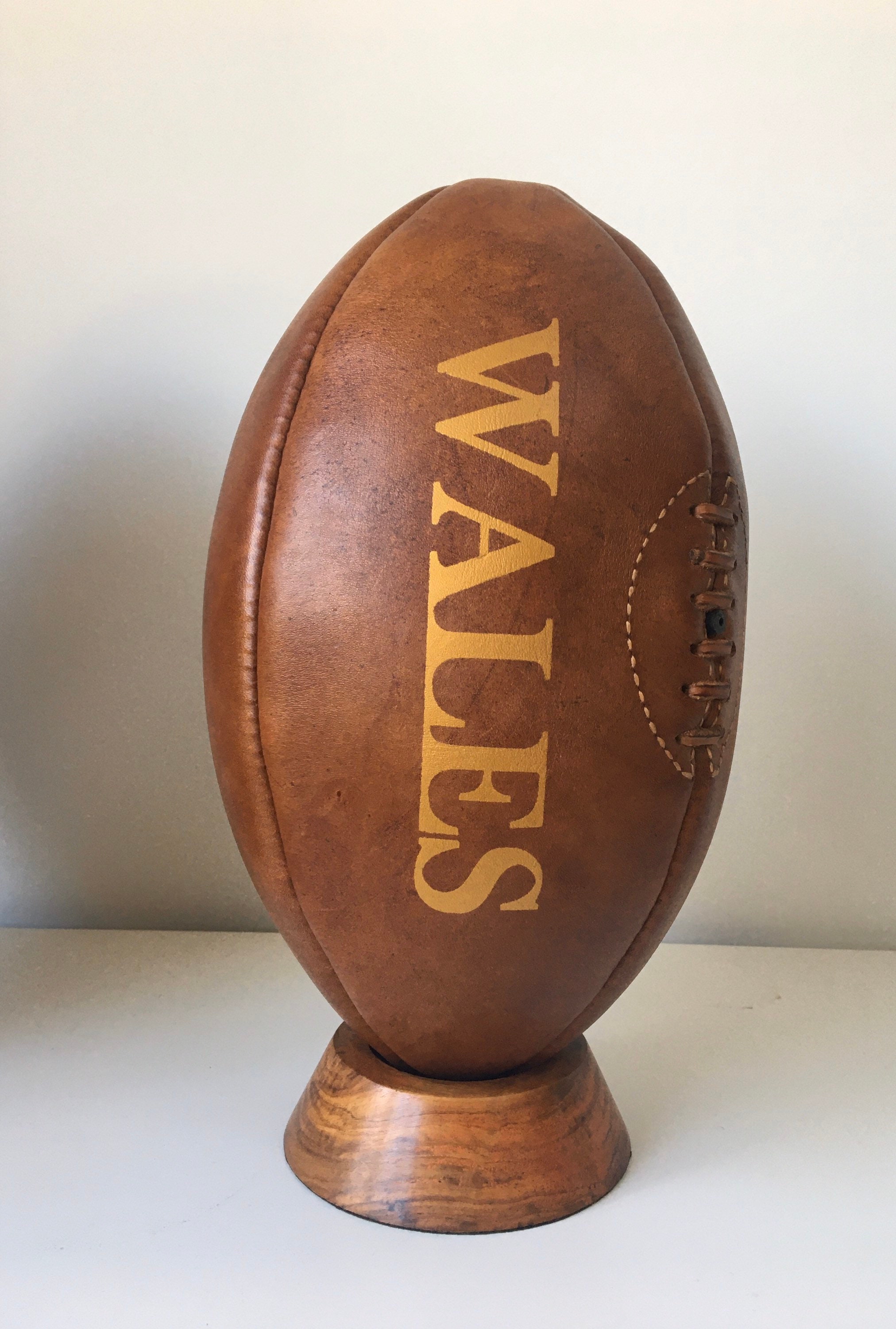 Rugby Vintage Wales Rugby Ball With Wooden Plinth / Leather - Etsy UK