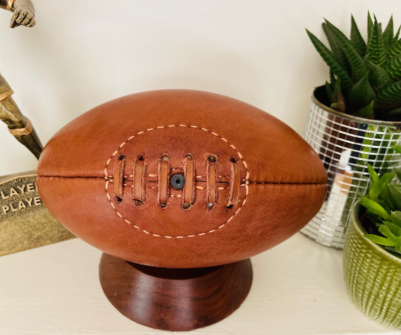 Rugby Ball Mini / Genuine Leather Vintage Rugby Ball With - Etsy