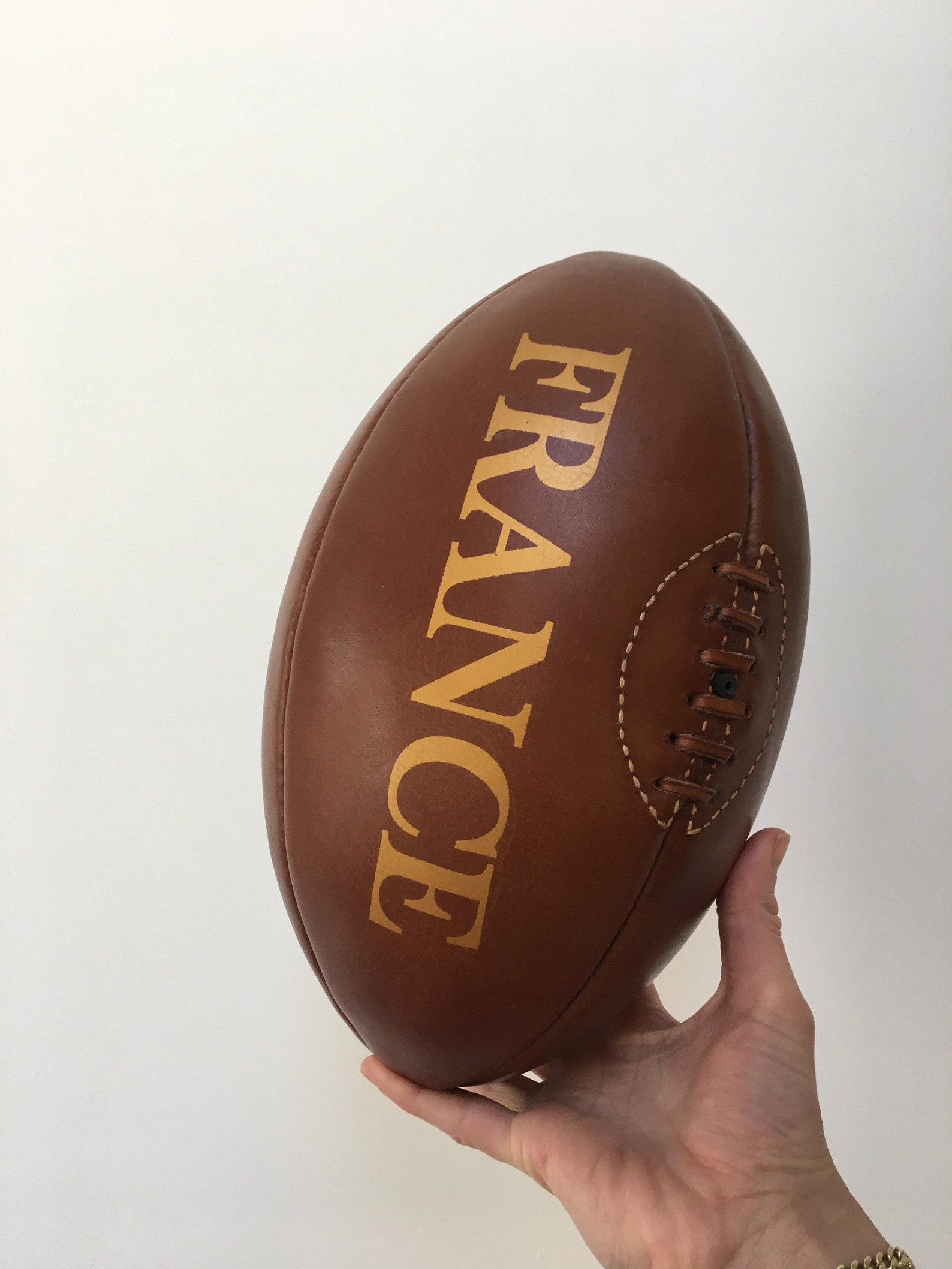 Vintage Leather France Rugby Ball With Wood Plinth - Etsy
