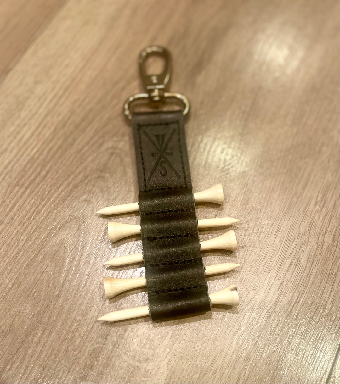 Golf Tee Holder /black Leather Tee Holder/ Golf Tee Caddy /golfer's ...