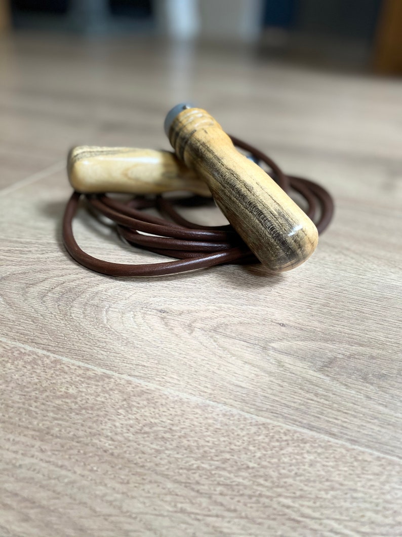 Leather Skipping Rope With Wooden Handles / Jump Rope/ Vintage | Etsy