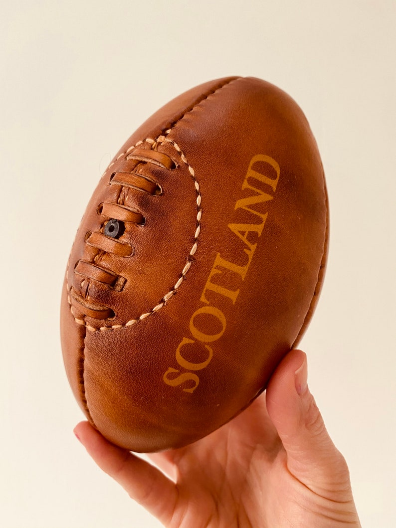 Scotland Rugby mini ball / leather vintage rugby ball / | Etsy