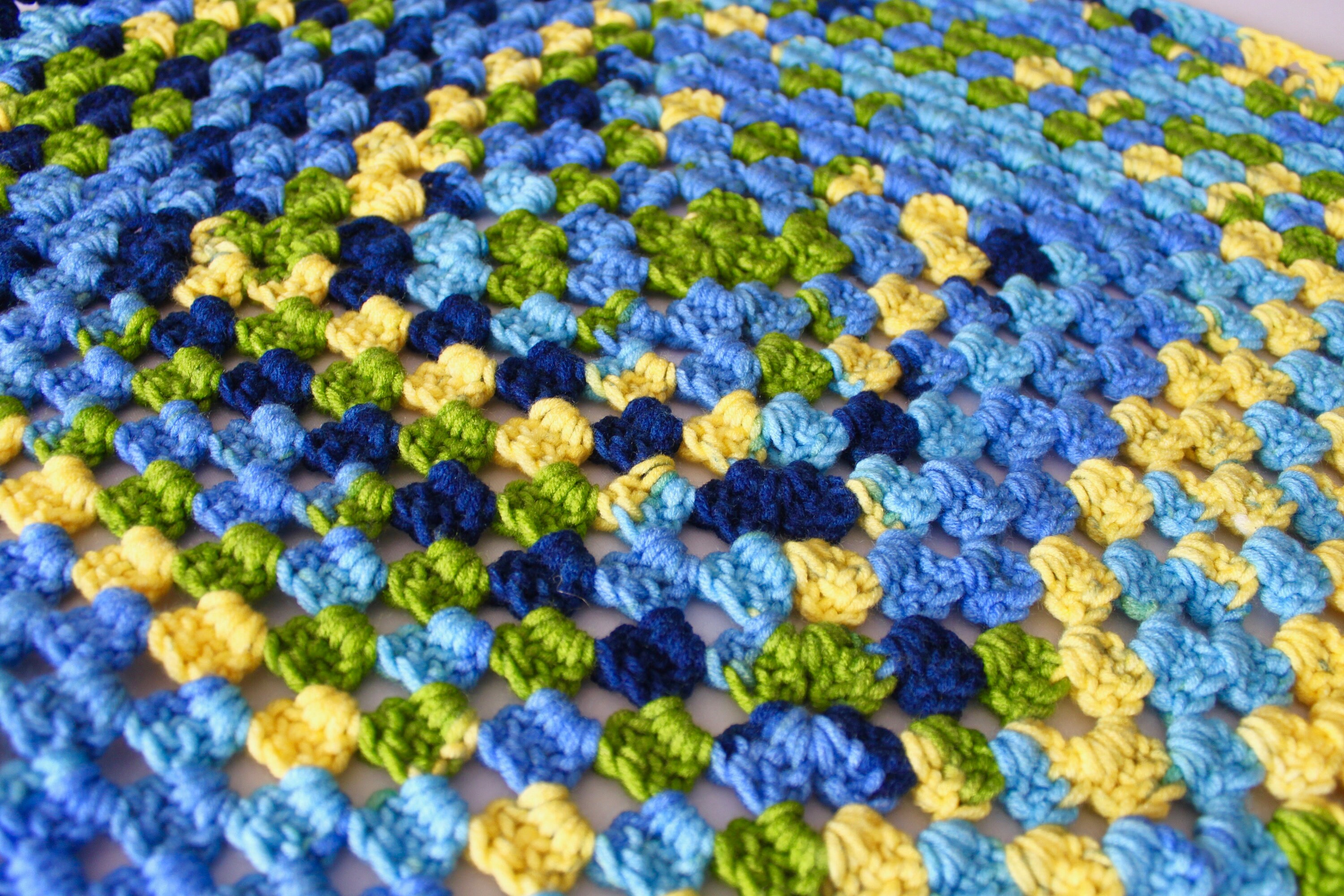 Blue And Yellow Crochet Baby Blanket at Paige Lambert blog