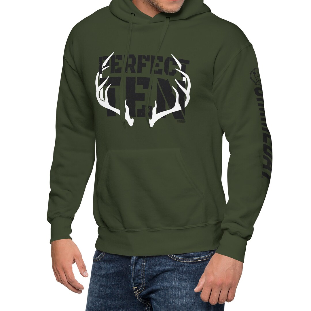 Deer Hunting Pullover Fleece Hoodie Sweatshirt Moss Green Outdoor Gift ...