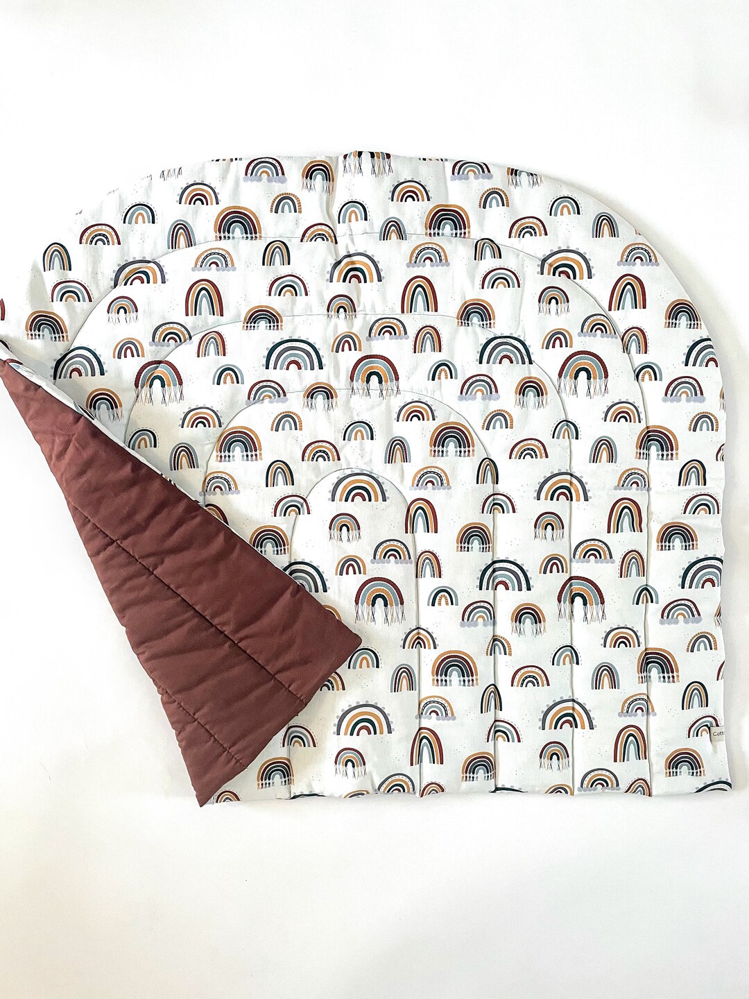 Rainbow Shape Play Mat, Gift for Rainbow Baby, Quilted Activity Rug ...