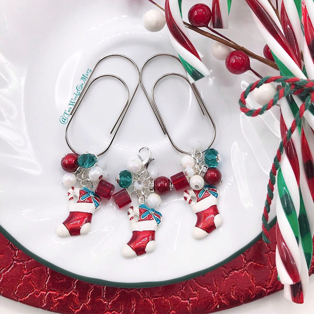 Christmas Stocking Silver Charm Planner Jewelry Bead Dangle - Etsy