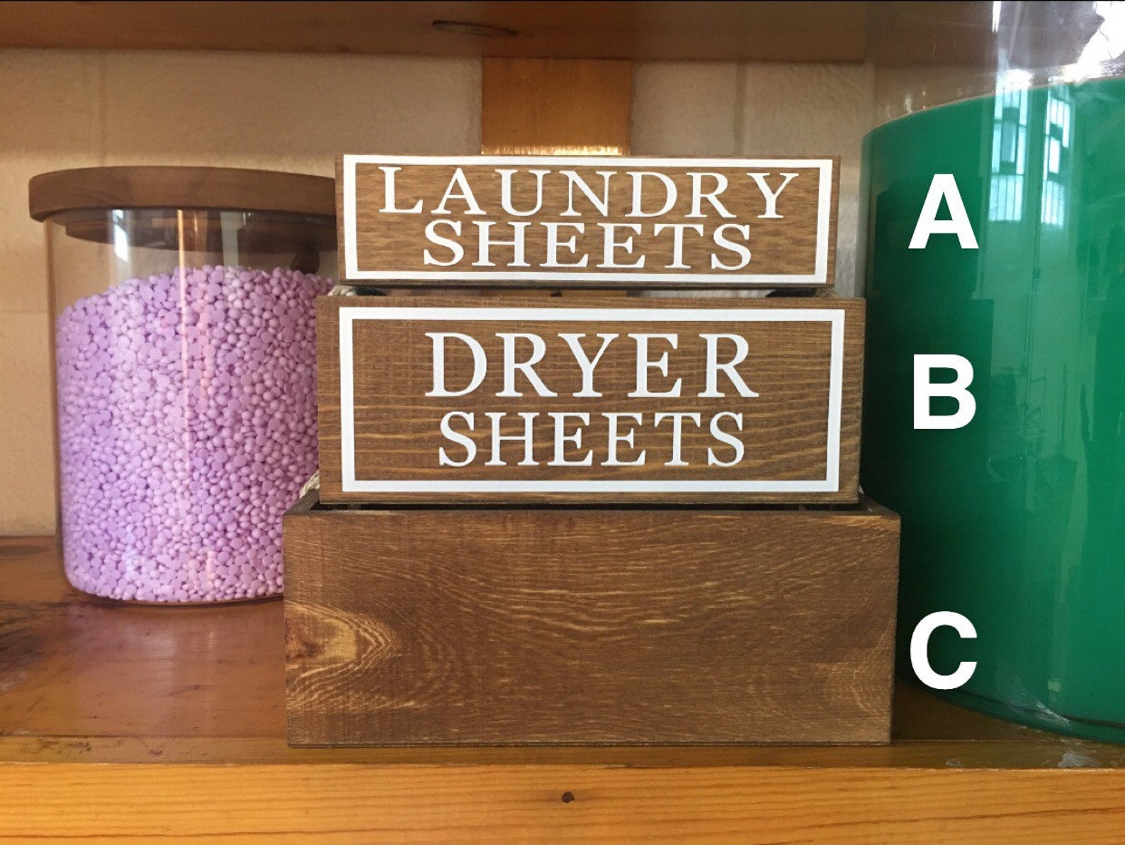 Laundry Dryer Sheet Wood Box Farmhouse Decor Laundry Decor - Etsy
