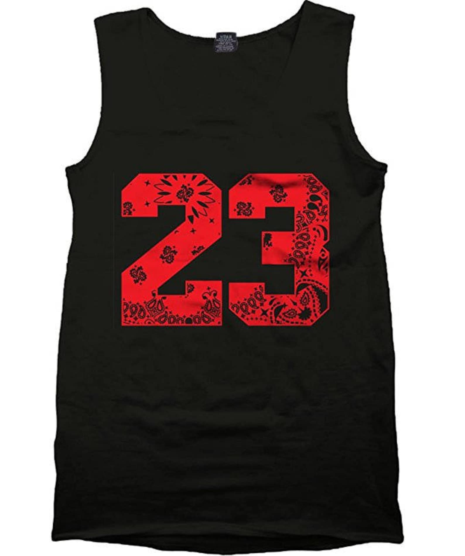 23 Red Bandana Tank Top Gym Workout Muscle T Shirt Hip Hop - Etsy France