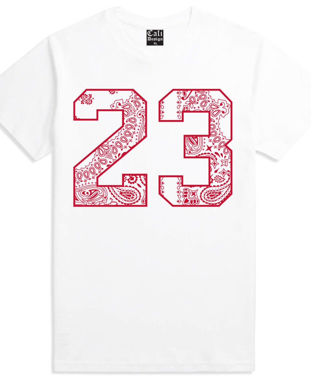Men 23 White T Shirt Red Bandana Sneaker Head Kicks Blood - Etsy