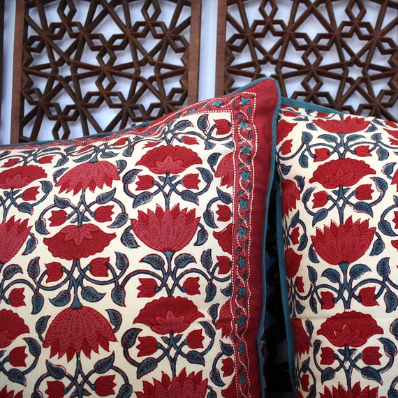 Large boho lotus pillows with a zipper closure. Sold in sets | Etsy