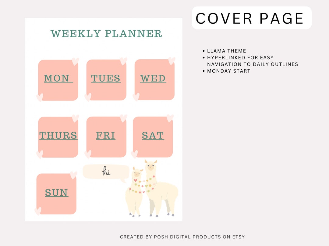 PDF DIGITAL PLANNER, Printable Organizer, Daily & Weekly Digital ...