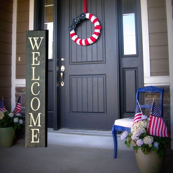 Red Welcome Sign for Front Porch - Etsy