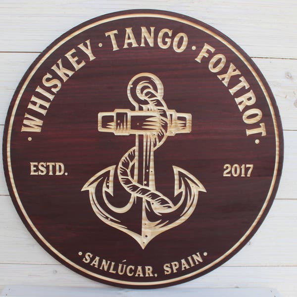 Wooden Anchor Sign - Etsy