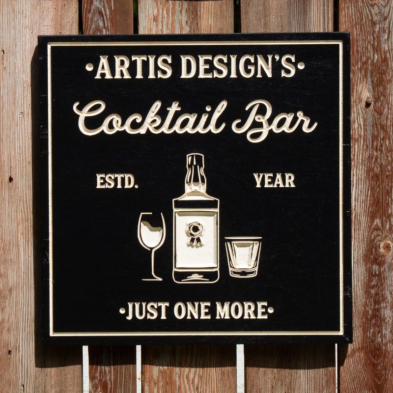 Cocktail Sign for Home Bar - Etsy