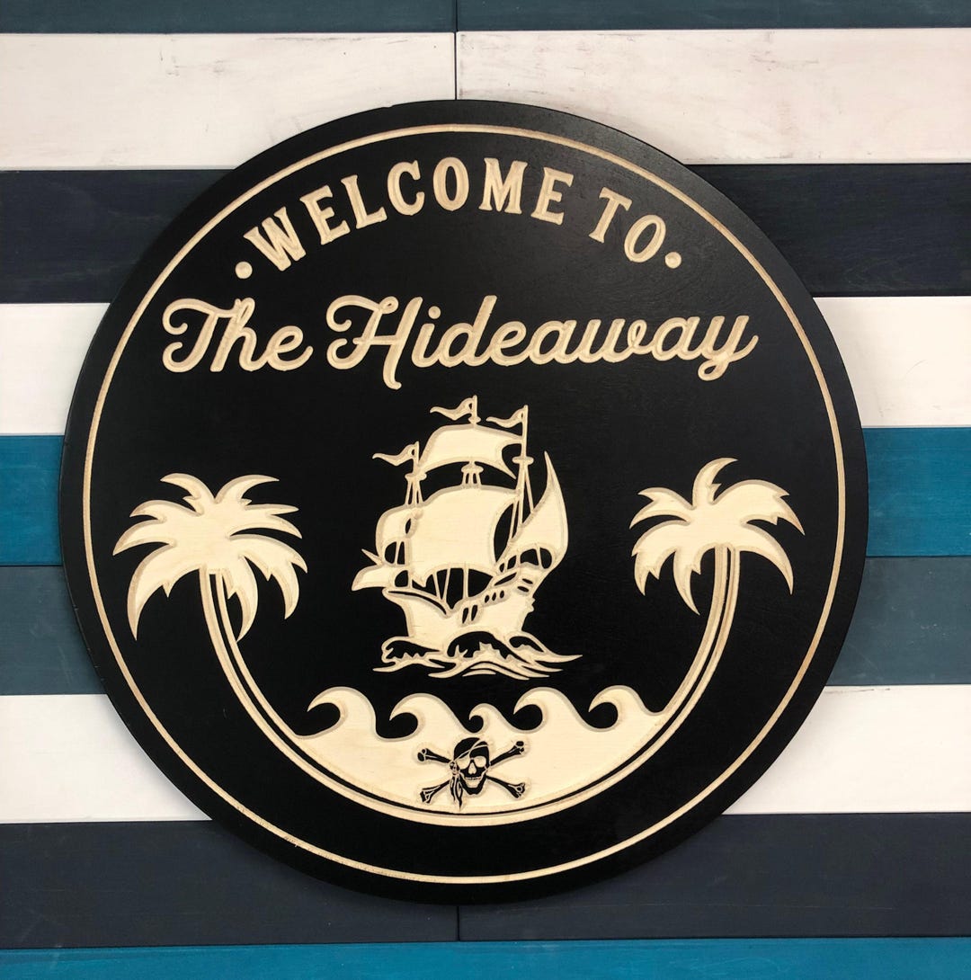 Personalized Pirate Ship Sign: Carved Wood, Custom Beach House Decor - Etsy