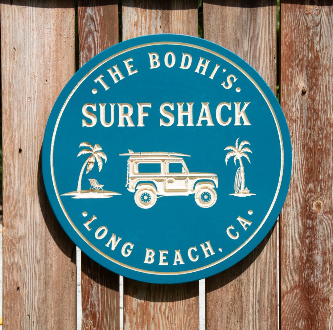 Personalized Surf Shack Sign: Carved Beach Bar Decor - Etsy