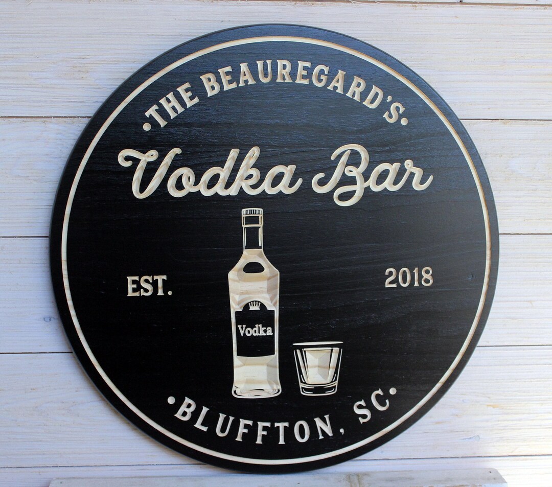 Personalized Vodka Bar Sign: Custom Carved Man Cave Decor - Etsy