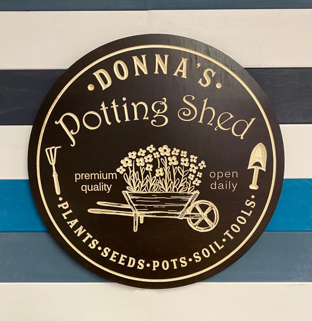 Personalized Potting Shed Sign: Carved Garden Decor - Etsy