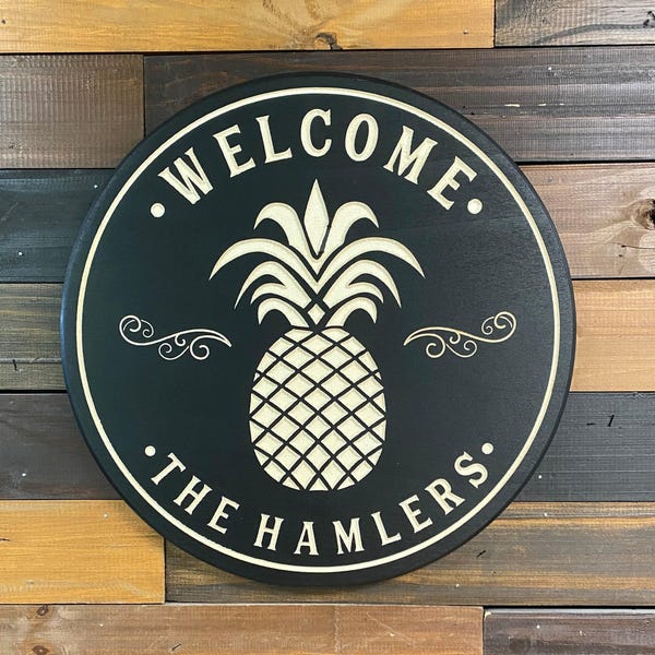 Pineapple Welcome Sign - Etsy
