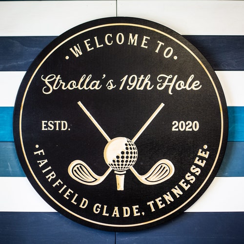 Personalized Golf Sign Golf Decor Golf Wall Art 19th Hole - Etsy