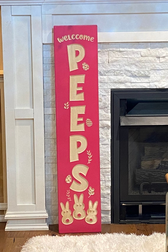 Welcome Peeps Sign Front Porch Sign Easter Porch Sign Porch | Etsy