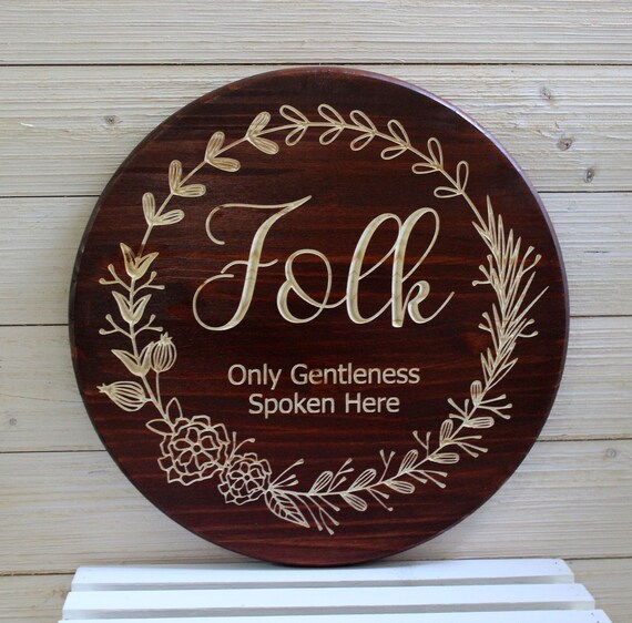 Family Name Sign Folk Sign Carved Signs Custom Sign Floral - Etsy