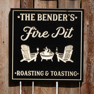 Personalized Carved Wood Fire Pit Sign: Patio & Deck Decor - Etsy