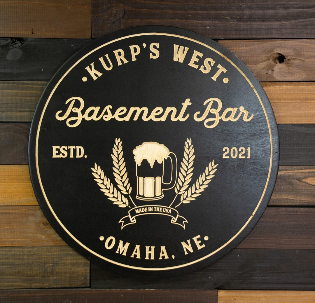 Personalized Bar Sign: Carved Tap Room Decor, Custom Man Cave Sign - Etsy