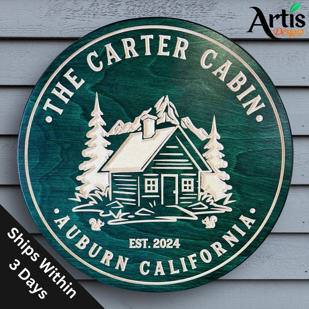 Personalized Cabin Sign: Carved Family Name, Lodge Decor - Etsy