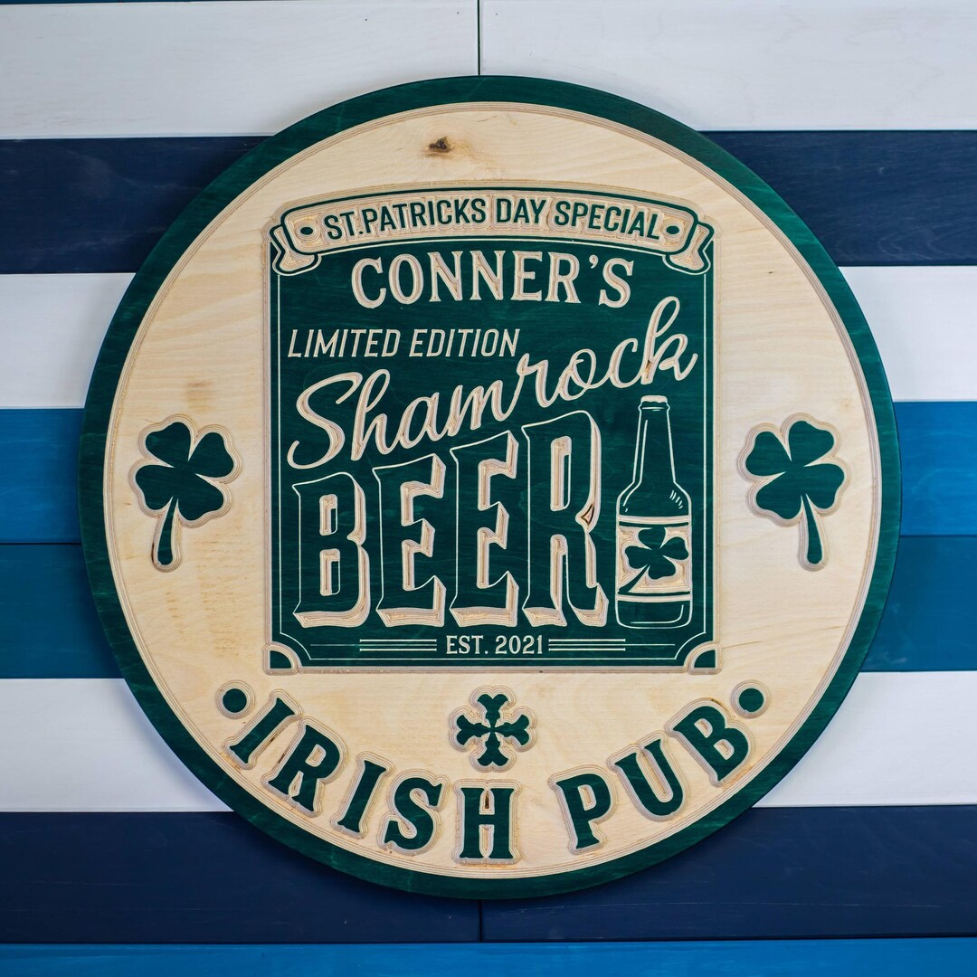 Personalized Irish Pub Sign: Custom Carved Bar Decor - Etsy